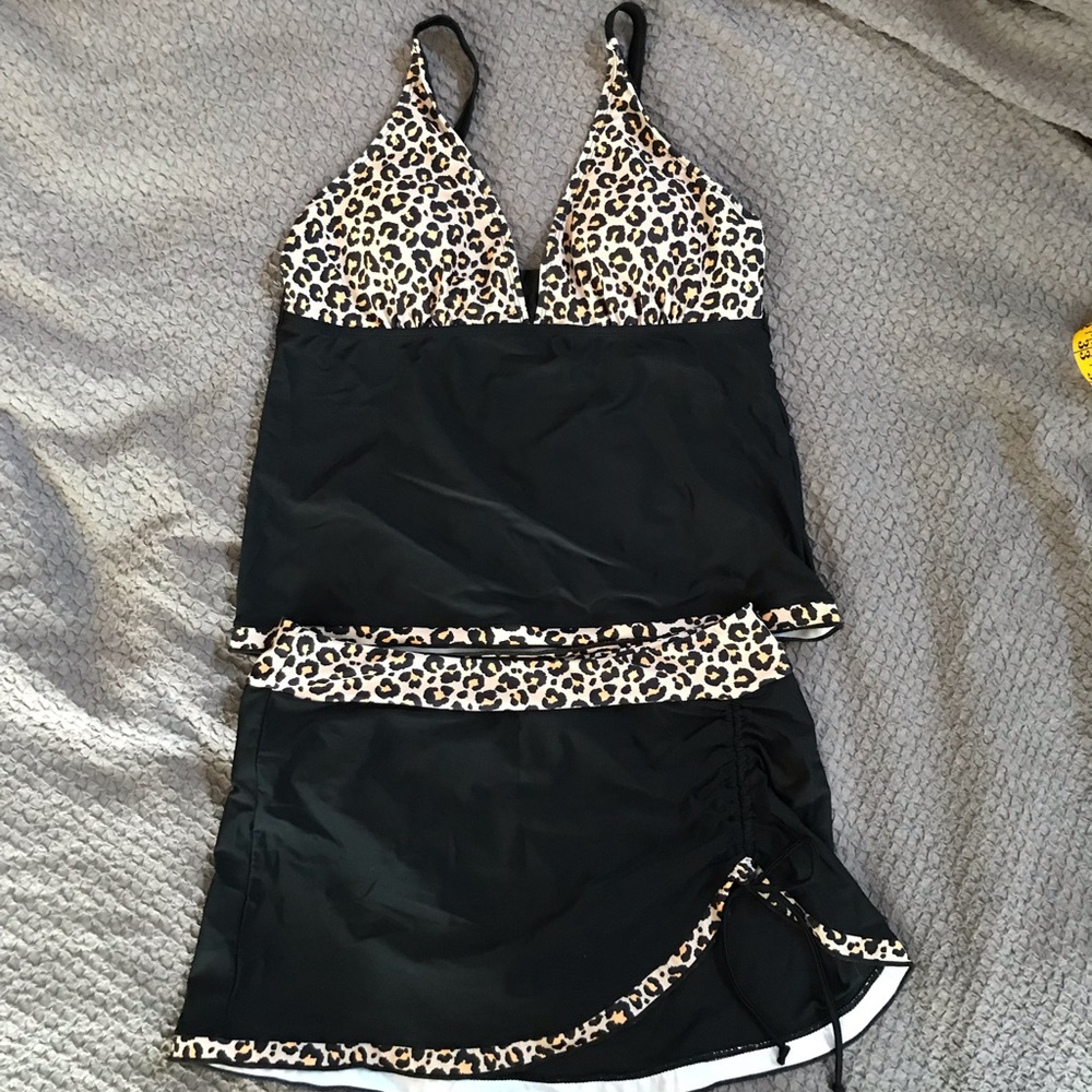 Leopard Print Tankini In Euc - Gem